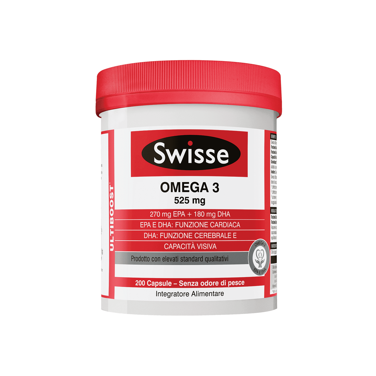 SWISSE OMEGA 3 - INTEGRATORE PER VISTA E CUORE 200 CAPSULE