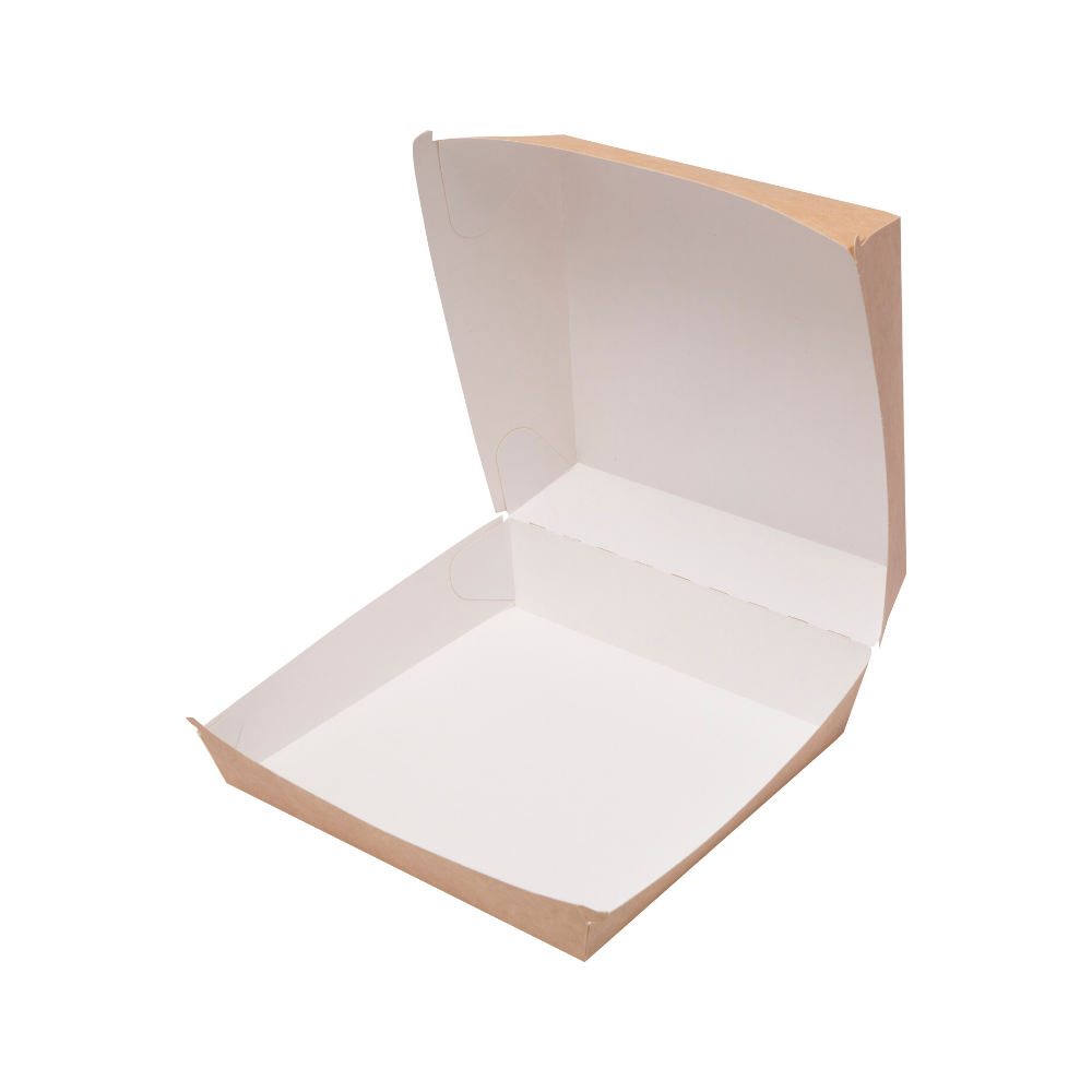 Contenitore grande asporto hamburger in cartoncino avana | Eco to go