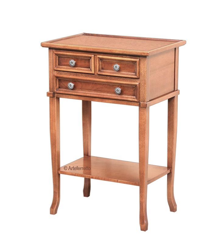 Mobile porta telefono stile classico con 3 cassetti e ripiano inferiore ...