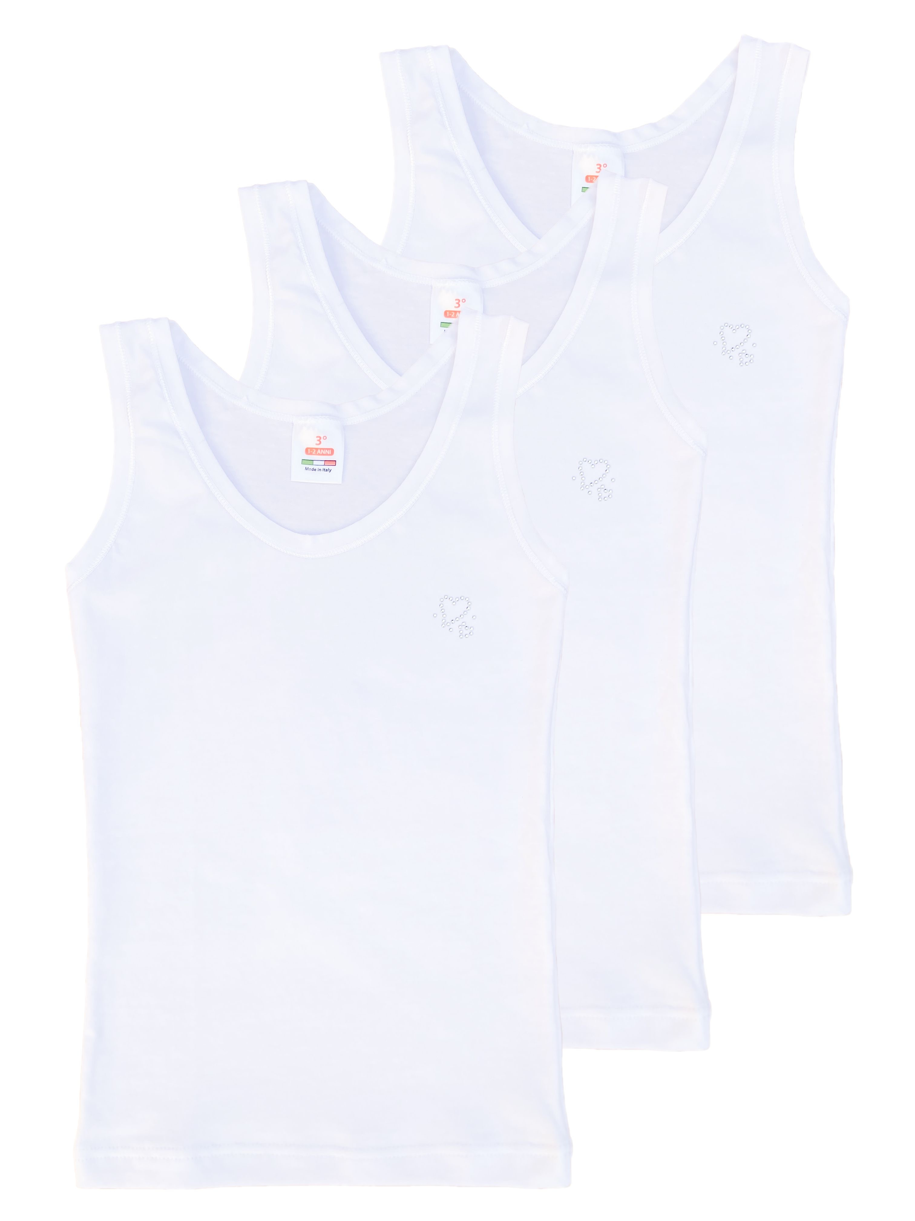 3 Canotte bimba in cotone elasticizzato spalla RISVEGLIA I SENSI | eBay