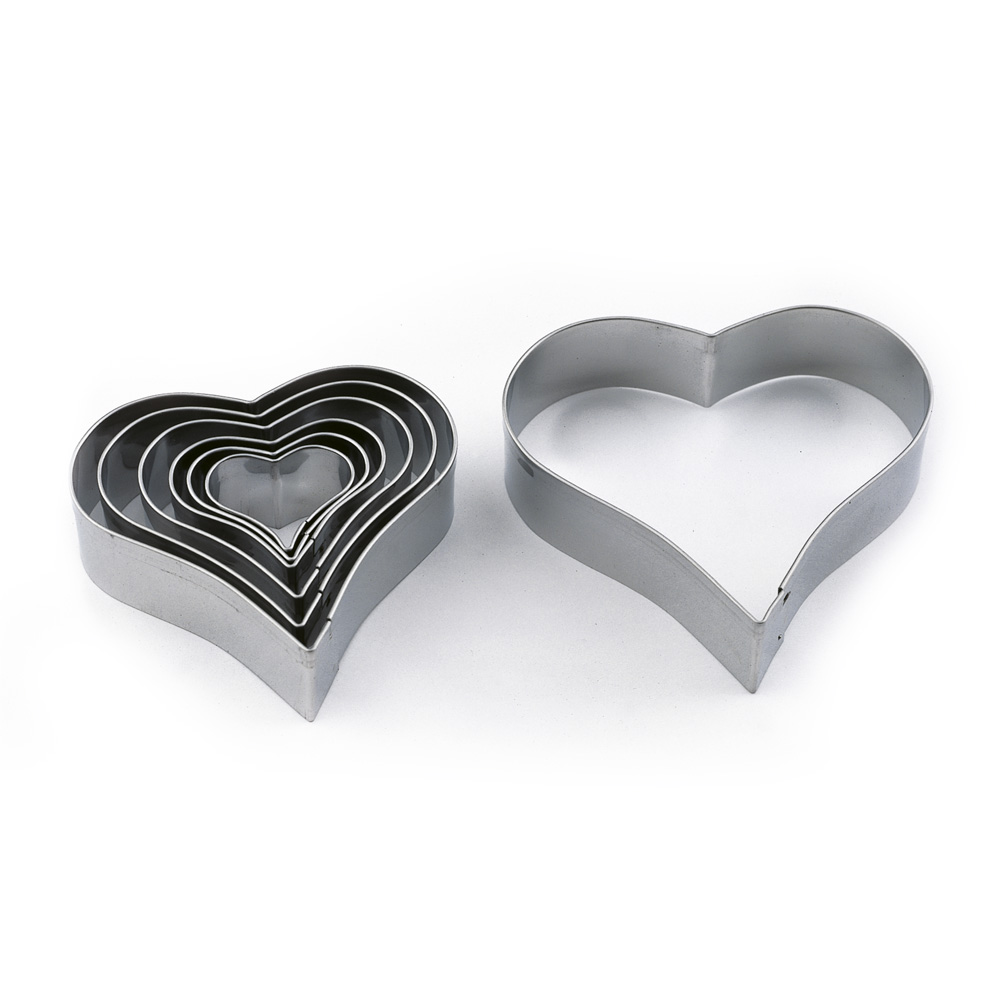 Heart-shaped pasta cutter set - 1 - Hammered | Martellato