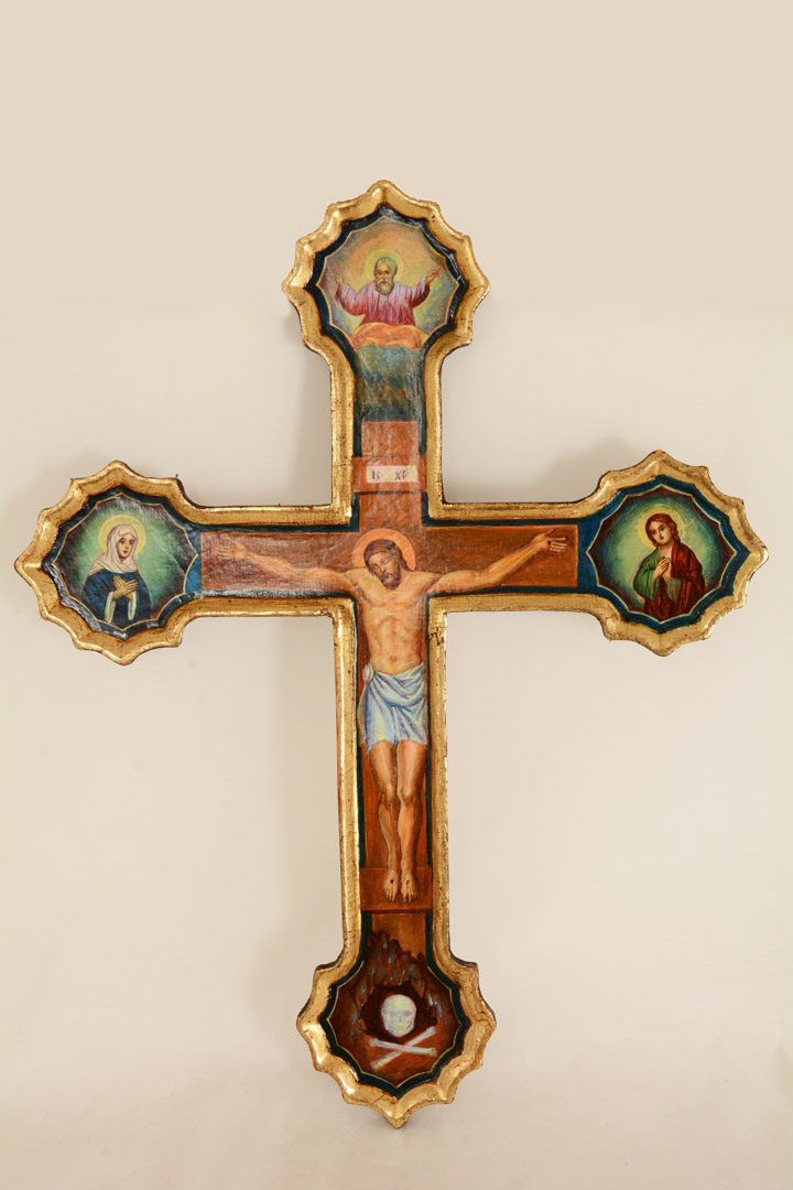 Croce dipinta a mano bulgara cm 65x50 | Pietrobon Bruno Arredi Sacri