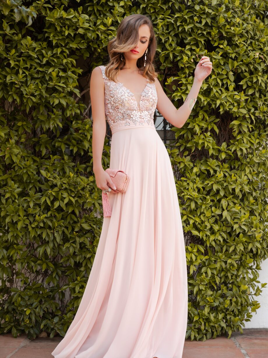 Abito cerimonia donna lungo rosa. | Favole | Abiti da Sposa e da ...