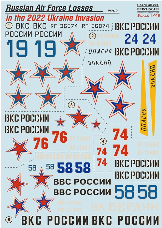 Russian Air Forces Losses Decals | Mister Kit