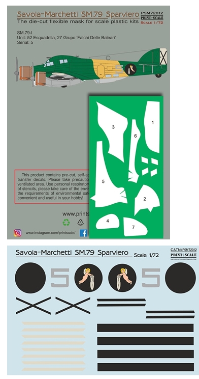 Savoia-Marchetti SM.79 mask + decals | Mister Kit